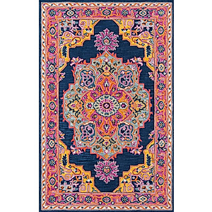 Momeni Ibiza Wool Area Rug, 8' X 10', Navy