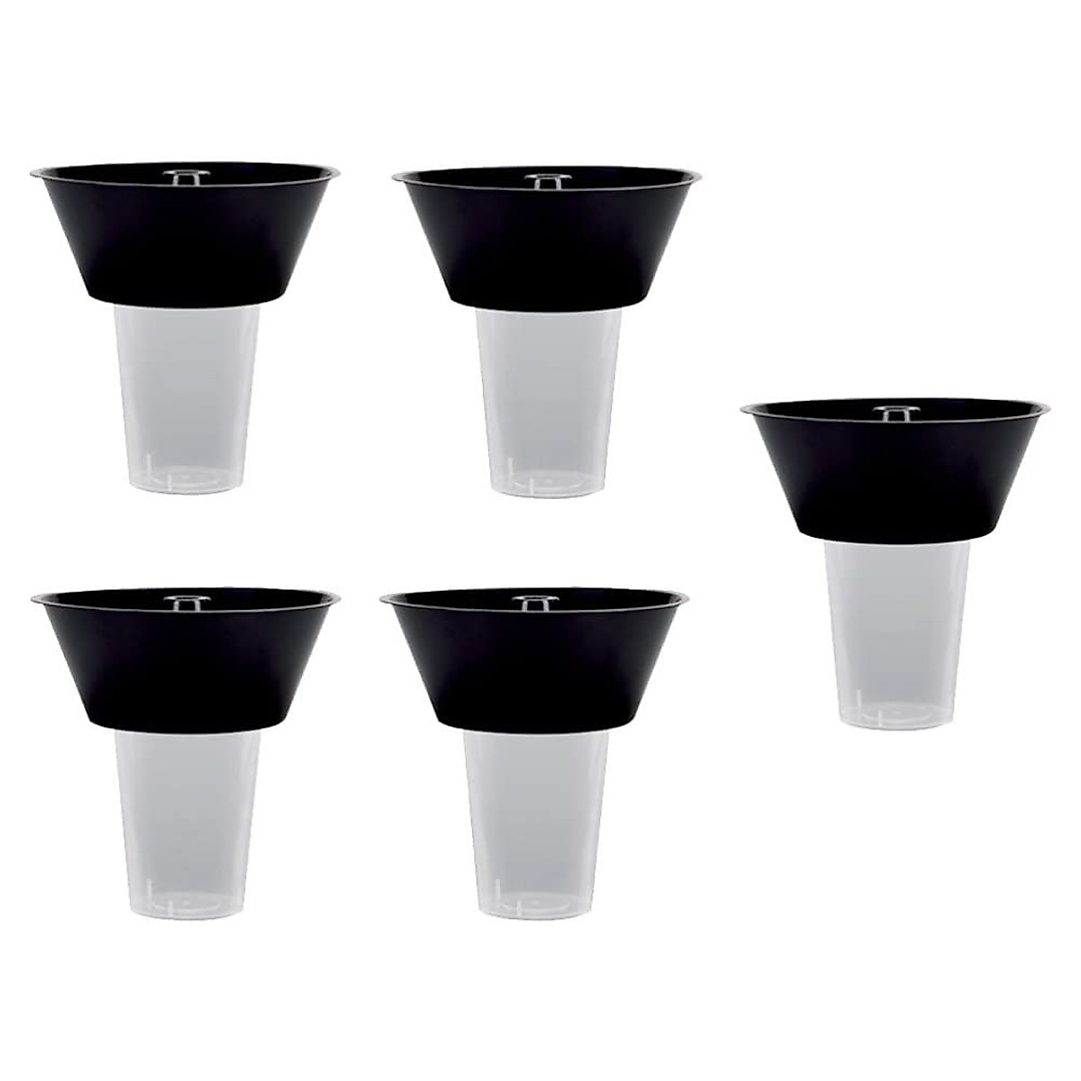 YARNOW 2 in 1 Snack and Drink Cup, 5 Sets of Black White Combined Snacks Holder French Fries Storage Bowl Coke Cups