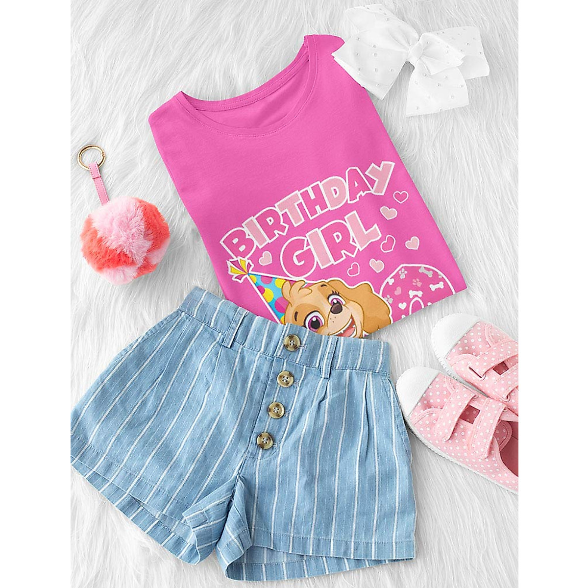 Birthday Girl Skye Paw Patrol 2nd Birthday Toddler Kids Girls' Fitted T-Shirt 3T Lavender