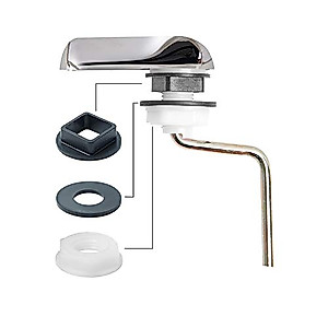 Jwodo Toilet Handle Replacement Kit, Chrome Finish Side Mount Toilet Trip Levers with Seal Gasket and Nut, 2Pcs Stainless Steel Flapper Chains, Universal Replacement for Most Side Mount Toilets