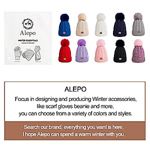 Kids Winter Beanie Hat, Children's Warm Fleece Lined Knit Thick Ski Cap with Pom Pom for Boys Girls (Navy)