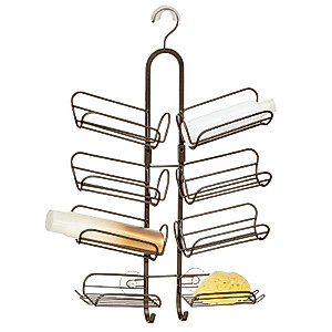 mDesign Hanging Metal Shower Caddy - Bottle Organizer Shelves with Hooks for Shower - Bath, Bathroom Hanging Shower Caddy Rack for Shampoo - Shower Hanging Organizer - Concerto Collection - Bronze