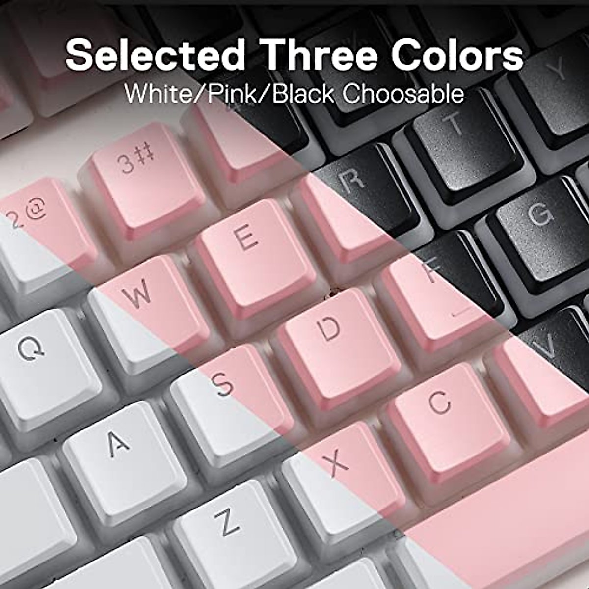 Redragon A130 White Pudding Keycaps, 104 Keys Standard Doubleshot PBT Keycap Set w/Translucent Layer for Mechanical Keyboard, OEM Profile, English (US) ANSI Layout
