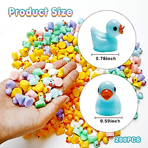 200 Pieces Mini Resin Ducks Yellow Tiny Duckies Decoration DIY