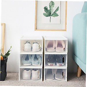 CHILDWEET Shoes Organiser Window Design 2 Pack Shoe Showcase Box Large Storage Case for Shoes Socks Underwear