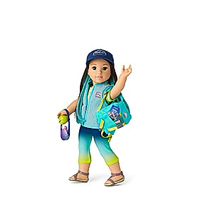 American Girl Corinne Tan Girl of The Year 2022 18-inch Doll Camping Accessories with Backpack and Canteen, for Ages 8+