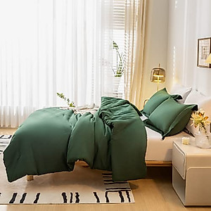 weigelia Queen Comforter Set Boho Bed Comforter Set 7PC Emerald Green Comforters Queen Size Bed in a Bag Soft Microfiber Comforter with Pillow Shams Fitted Sheet Flat Sheet Bedding Set for All Season