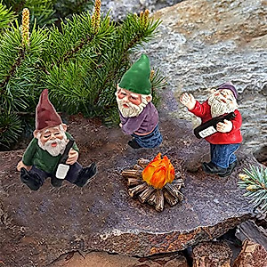 Fairy Garden Accessories Cute Dwarfs Statues Miniature Figurines for Outdoor or House Desktop Decor Camping Dwarfs Kit of 4 pcs