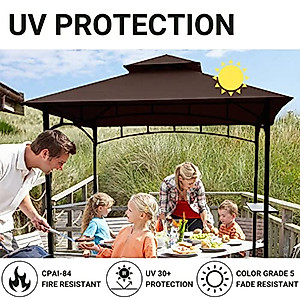 Grill Gazebo Canopy Replacement for L-GZ238PST-11, Grill Canopy for Outdoor Grill Canopy Feplacement Cover, Grill Tent Canopy, BBQ Grill Gazebo Canopy Replacement Cover for Grill Gazebo, BBQ Canopy