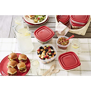 Rubbermaid 2063703 Easy Find Lid Storage Container, BPA Free, Red