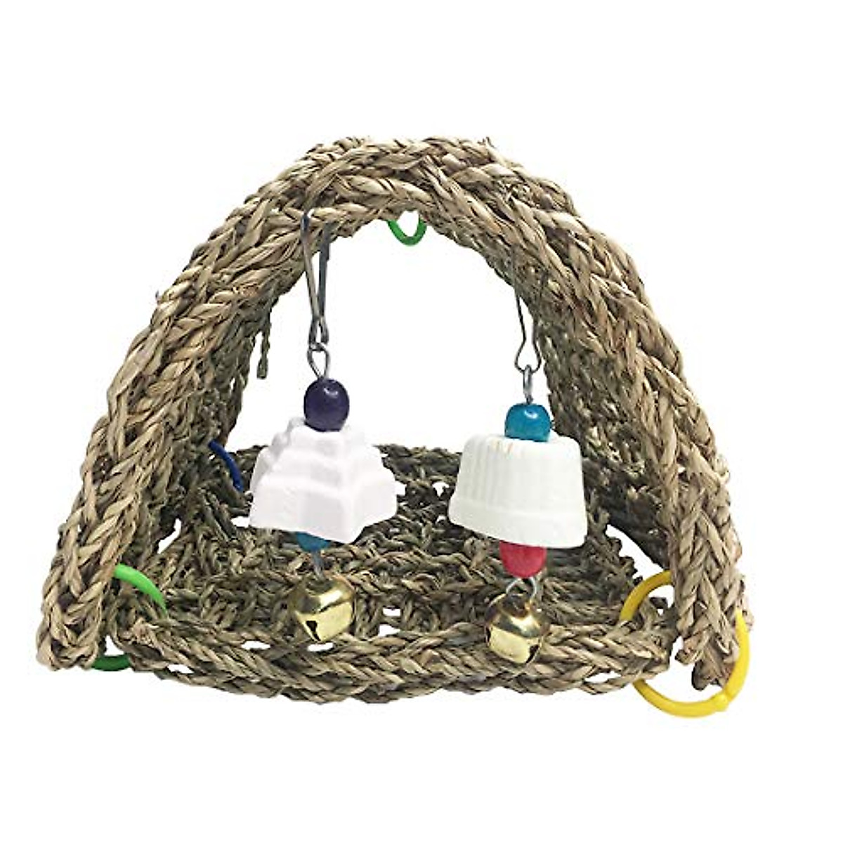 kathson Bird Sheltering Seagrass Tent Hammock Small Animal Snuggle Hut Parrot cage Toy for Parakeets,Cockatiels,Lovebirds,Ring Necks,Pionus,Senegals Small to Medium Birds