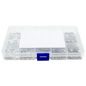 Guard4U 750Pcs 15-Size Metric M1 M1.2 M1.4 M1.6 M1.7 304-Stainless Steel Phillips Countersunk/Flat Head Self-Tapping Small Machine Screws Assortment Kit