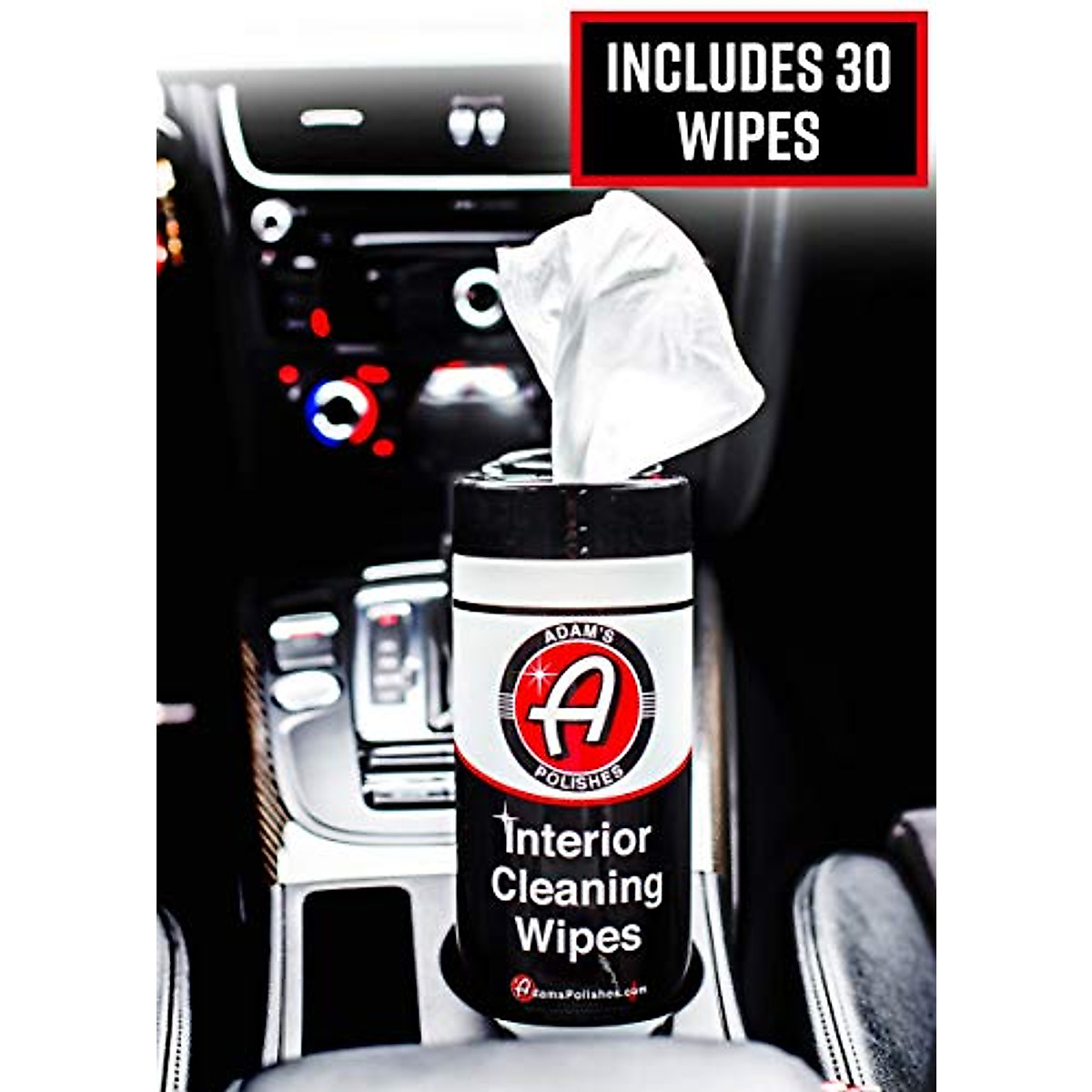 Adam's Interior Cleaning Wipes 30 (7 x 9 inch) Wipes - Powerful Cleaner Removes Embedded Dirt - Great for Leather and Vinyl Steering Wheels, Door Panels, Dashboards, Plastic, and Other Vinyl (3 Pack)