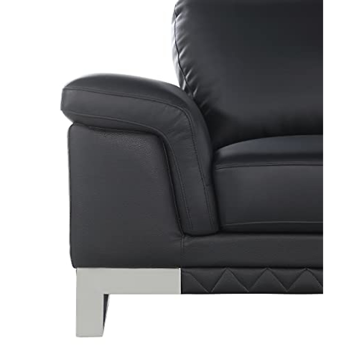 Blackjack Furniture Weston Collection Italian Leather Living Room, Den Loveseat, Black