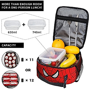 suzzc Reusable Anime Lunch Box Insulated Lunch Bag Large Capacity Durable Lunch Tote for Men Women Gift Travel Hiking