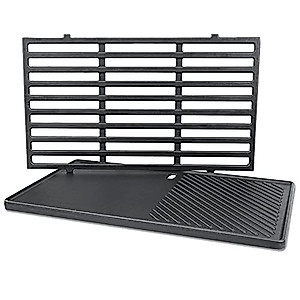 Hisencn 7637 17 1/2 inch Grill Cooking Grate Griddle Replacement Part for Weber Spirit I & II 200 Series, Spirit E210, Spirit S210, Spirit E220, Spirit S220 with Front Control, 2 Pack