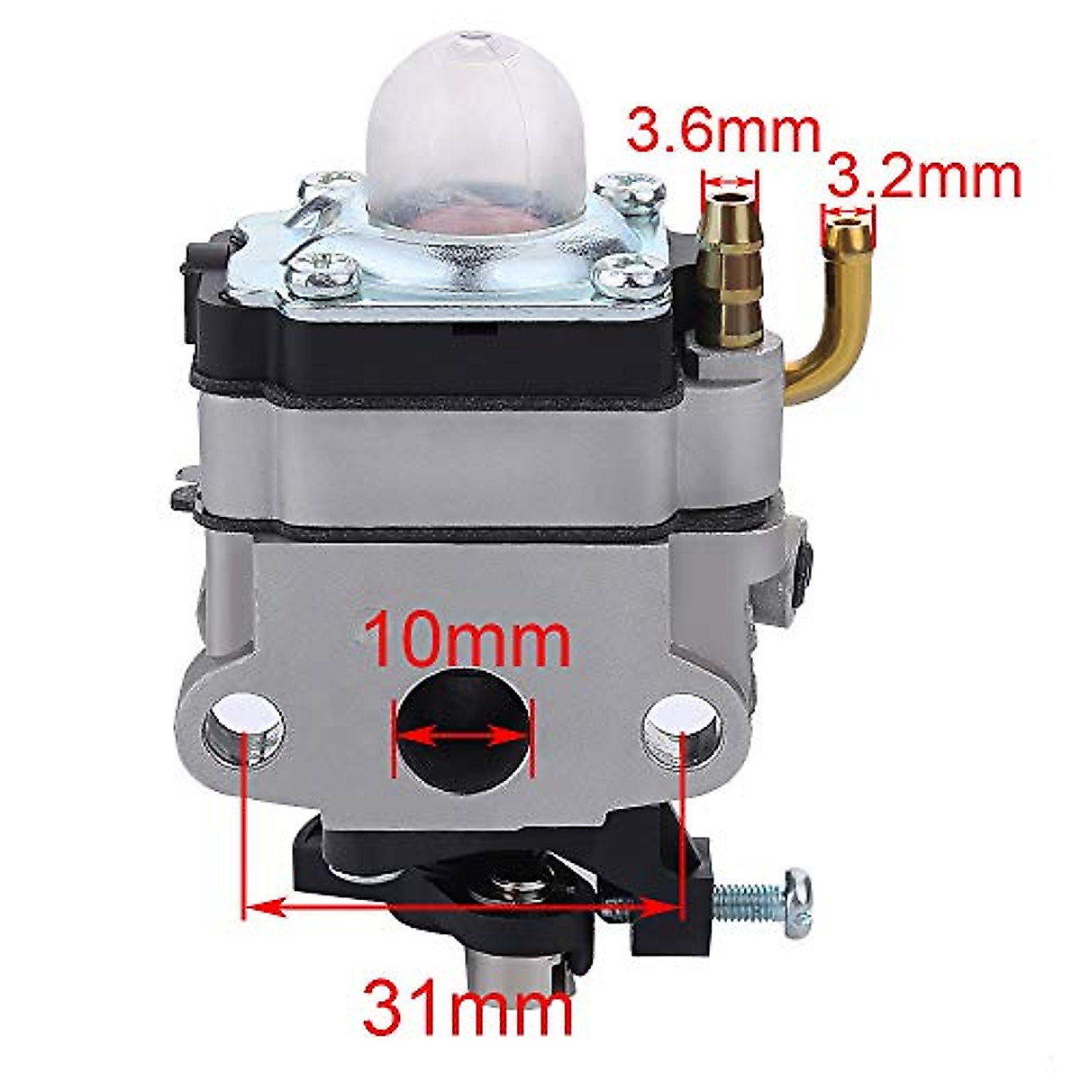Savior 753-04296 Carburetor with Primer Bulb Fuel Line Kit for WYL-229 WYL-229-1 753-05251 753-1225 753-04745 Troy Bilt TB415CS TB425CS TB465SS TB490BC MTD Trimmer