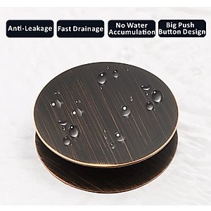 Artiwell Universal Bathroom Sink Drain Stopper, Fits Most Pop-Up Drains for Vessel Sink Lavatory Vanity, Sink Drain Strainer with Detachable Hair Catcher, Tested by Plumber in US (Oil Rubbed Bronze)