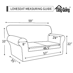 Easy-Going Sofa Slipcover Loveseat Cover Waterproof Couch Cover Washable Sofa Cover for 2 Cushion Couch Non-Slip Fabric Furniture Protector with Pocket for Pets Kids Dog Cat (Loveseat, Navy)