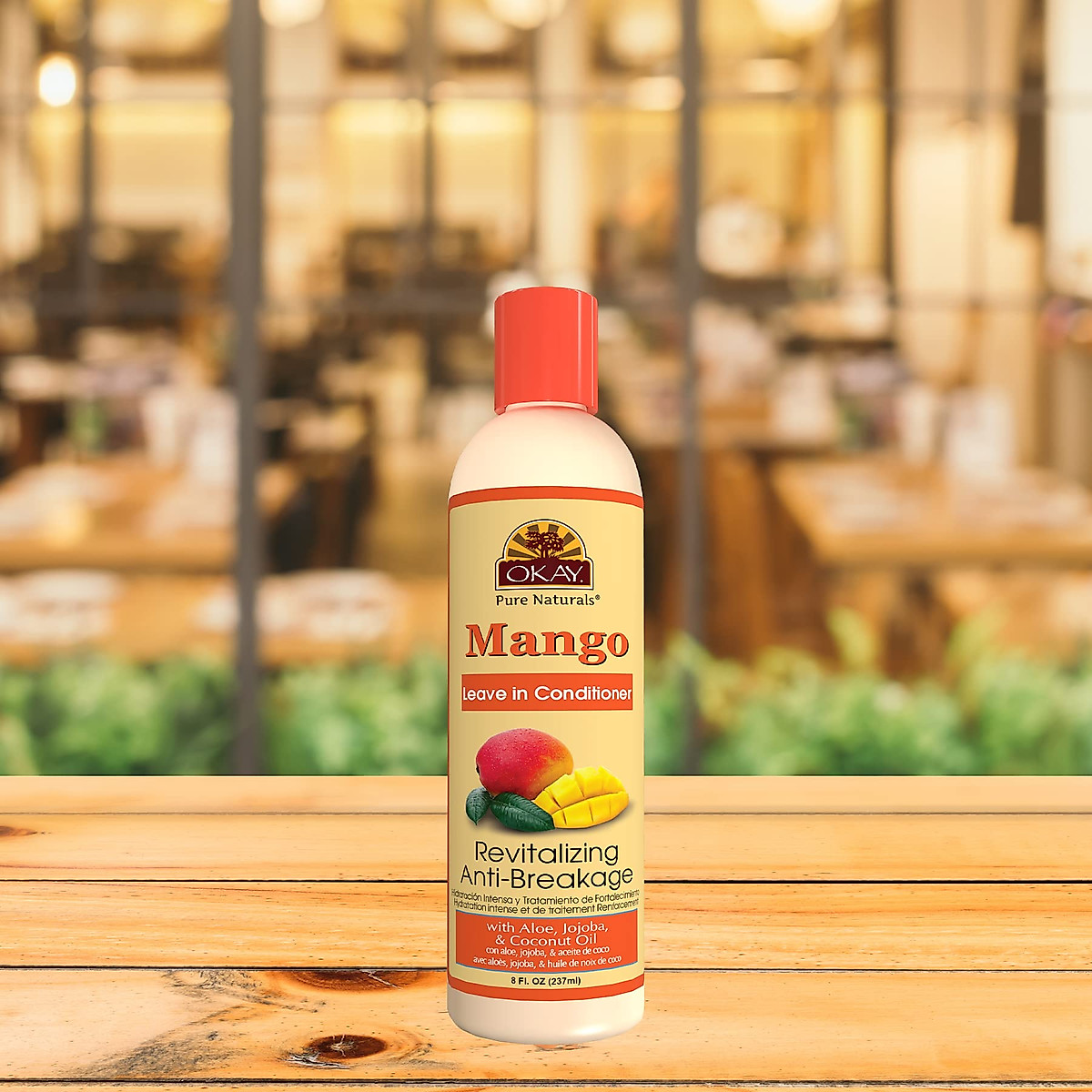 Okay Mango Leave-In Conditioner For All Hair Types & Textures Revitalizing - Anti-Breakage With Aloe, Jojoba & Coconut Oil Sulfate, Silicone & Paraben Free 8 Ounce , 8 Ounce