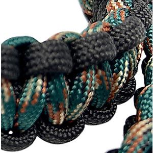 Ten Point Gear Bow Archery Wrist Sling 550 Paracord - Survival Hunting Shooting - Durable Leather with Metal Grommet (Multiple Color Options) (Woodland Camo)