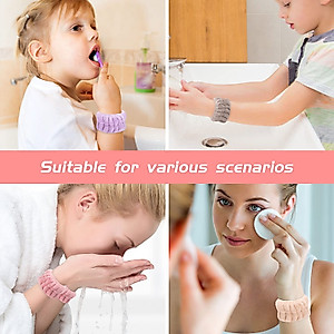Face Washing Wristbands-Absorbent Wristband for Washing Face Microfiber Wrist Wash Band Towel, Makeup Skincare Prevent Liquids Spilling Down Arm (Purple, Pink, Pale Pink, Light Brown)