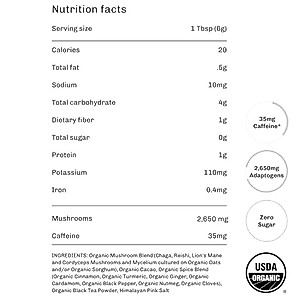 MUDWTR Original (30 servings) - Organic Blend of Cacao, Beneficial Mushrooms, and Chai Masala - Natural Energy, Focus, & Immunity, No Jitters - Coffee Substitute