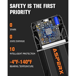 ASPERX 3500A Battery Jump Starter with PD 30W Fast Charging (Up to 10L Gas/8.5L Diesel Engines), 12V Battery Starter with 4 Inch LCD Display, Lithium Battery Booster with LED Light