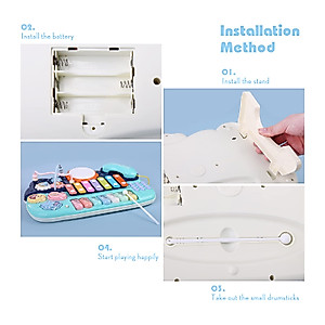 alobeby Baby Toys 6 Months Plus Musical Toy, Kids Electronic Piano Keyboard Xylophone Drum Toys Set with Light, Eduactional Gift Sets for Baby Infant, Toddler Girls Boys Toys