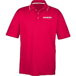 Ford Mustang Shelby Crest Pocket Print Two Tone Polo, Red 4XL