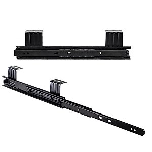 10in/12in Keyboard Tray Slides Black 1-Pair Heavy Duty Metal Ball Bearing Drawer Runners - Can Support 40kg - 3 Fold Extension - For Under Desk Computer Slides/Cabinet Slides ( Color : Black , Size :