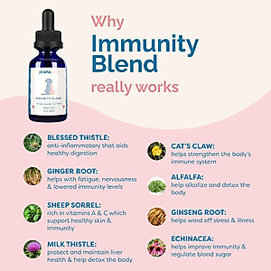 PranaPets Immunity Blend Supplement for Dogs & Cats | Naturally Helps Relieve Fatigue & Weakness in pets | Promoting Increased Energy, Normal Appetite & Immune Support