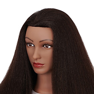 Hairingrid Mannequin Head 16" 100% Real Hair Hairdresser Cosmetology Mannequin Manikin Training Head Hair and Free Clamp Holder (R72026B0216)