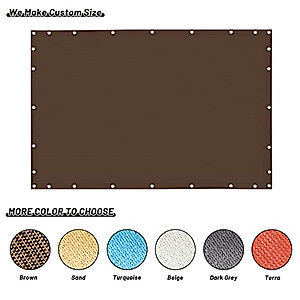LOVE STORY Durable 6x12 FT Outdoor Sun Shade Cloth 95% UV Protection Heat Resistant HDPE Material Breathable Shade Fabric with Grommets for Patio Porch Pergola Cover Canopy,Brown(We Customized)
