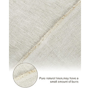 Pllieay 39 x 55 Inch Natural Pure 100% Linen Fabric, Plain Solid Colour Linen Fabric Cloth for Needlework, Dressmaking, Skirts, Bag, Embroidery, Tablecloths and Garments Craft
