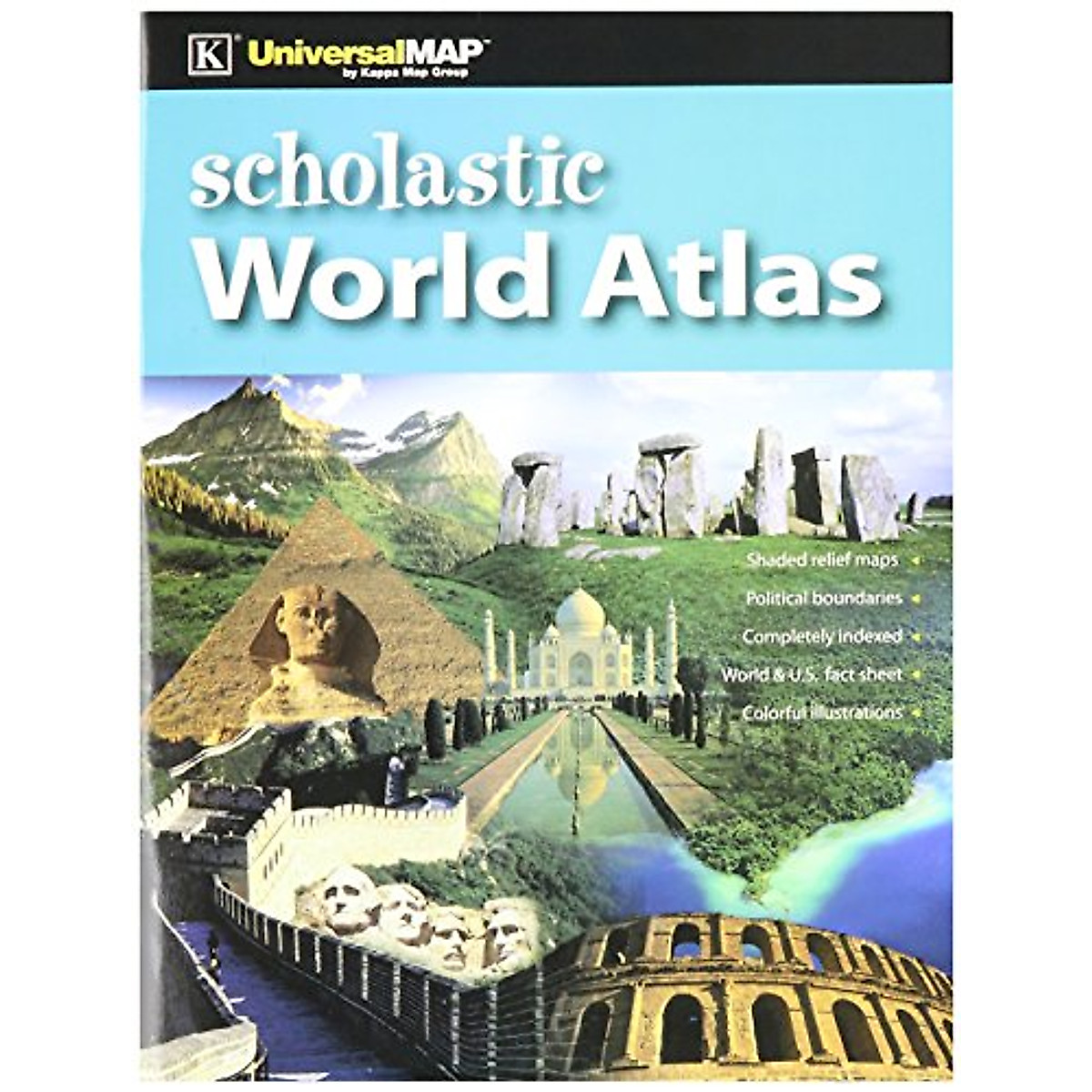 Kappa Map 11768 World Atlas Scholastic Edition, 8.5" Height, 0.13" Width, 11" Length