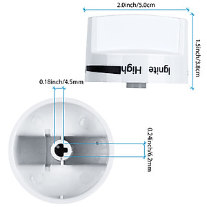 Upgrade WPW10339443 Gas Stove Knobs Replacements, Compatible with White Whirlpool Gas Stove Range Oven Knobs, Replacement Part for W10339443 (1 Pack)