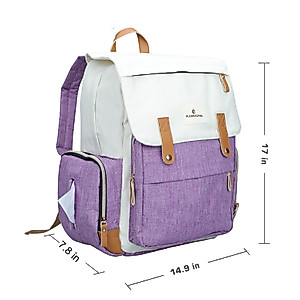 Ramhorn Diaper Bag Multifunction Travel Backpacks for Mom with Insulated Pockets and Laptop Compartment, purple