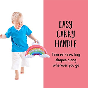 Talking Plush Rainbow & Shapes Toy Set | Includes 4 Talking Soft Shapes | Star, Heart, Circle, and Square with A Plush Rainbow Carrier | Great Gift for Baby and Toddler Girls or Boys