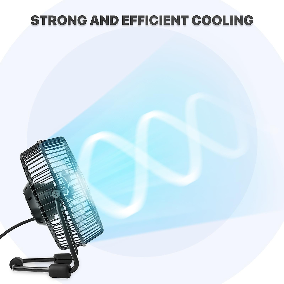 mollie 4-Inch Small USB Desk Fan for Home Office Bedroom Mini Personal Desktop Air Circulator Ultra Quiet Cooling Table Fan Adjustable Tilt Black