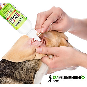 Vet Recommended Dog Ear Cleanser with Natural Aloe Vera for Dog Ear Cleaning (8oz/240ml).