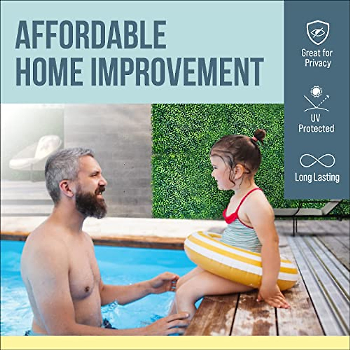 CREATIVE SPACE Grass Wall Panels Artificial Plants Wedding Backdrop 12 PCS 20 x 20 Inch Boxwood Panels Privacy Hedge Screen for Indoor Outdoor Garden Wall Decor Bedroom