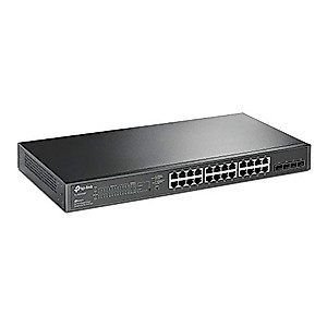 TP-Link TL-SG2428P | Jetstream 24 Port Gigabit Smart Managed PoE Switch | 24 PoE+ Ports @250W, 4 SFP Slots | Omada SDN Integrated | PoE Recovery | IPv6 | Static Routing