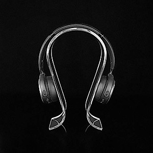 Geekria Clear Omega Headphone Stand for On-Ear Headphone, Gaming Headset Stand, Desk Display Hanger, Compatible with Bose, Marshall, Jabra, JBL, ATH, Sony, AKG, Sennheiser Headset (Clear)