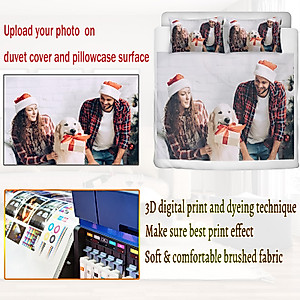 Ewzokiy Custom Duvet Cover Set 1 Comforter Cover with 2 Pillowcases,Personalized King Duvet Cover with Picture/Text/Logo,Customized Bedding Sets for Kids,Birthday,Valentine's Day Gift