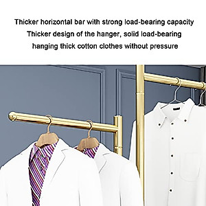 Household goods Simple Metal Clothing Store Display Stands,Gold 2-Way Clothing Rack Suit Shirt Display Stand,Entrance Porch Organization Hanging Garment Rack,with Straight Arms and Nano Spray Paint