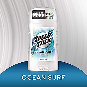 Speed Stick Underarm Deodorant for Men, Aluminum Free, Ocean Surf - 3 Ounce (Pack of 6)