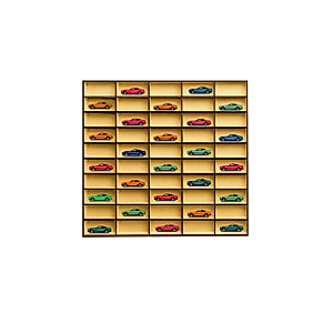 Alejandro Cortes Display Case Organizer Storage Hot Collectibles Display Shelf Shelves Wheels Toy Loose Cars 1/64 diecast Cars (Holds up to 50 Cars - Wall Display case - Wooden MDF)
