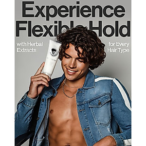 Avenue Man Curl Defining Cream - improved Formula- Natural & Flexible Hold with Herbal Extracts for All Hair Types - Paraben Free & Sulfate Free