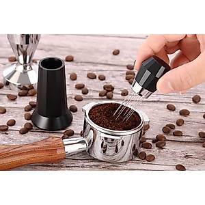 Apexstone Coffee Stirrer Tool, Coffee Stirring Tamper WDT Distribution Tool, Needle Distribution Tool Espresso, WDT Tool Espresso with Stand Black, WDT Tool Espresso Needle